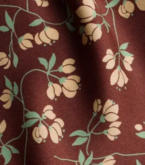Prada Silk Twill Floral Print Scarf - Brown
