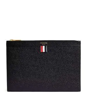 Thom Browne Small Leather Pouch - Black