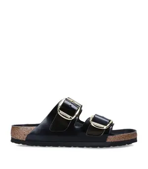 BIRKENSTOCK Leather Arizona Big Buckle Sandals - Black