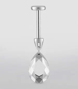 MARIA TASH Faceted Pear Threaded Charm Earring - White