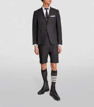 Thom Browne Perforated Leather Lace-up Boots - Black