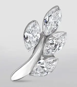 MARIA TASH Diamond Vine Threaded Stud Earring - White