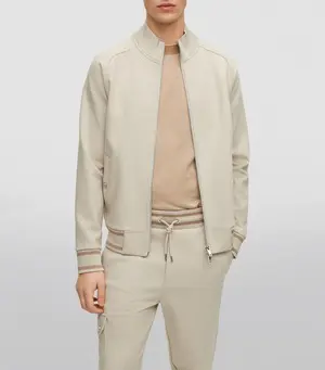 BOSS Striped T-smith Zip-up Sweatshirt