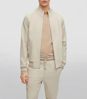 BOSS Striped T-smith Zip-up Sweatshirt