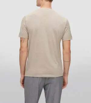 BOSS Cotton-silk T-shirt - Beige