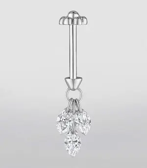 MARIA TASH Floating Diamond Plume Threaded Charm Earring