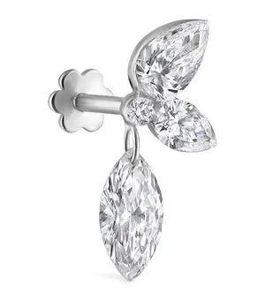 MARIA TASH Grand Marquise Pear Diamond Echo Earring - White