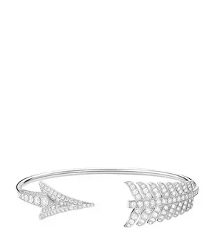 Boucheron White Gold And Diamond Flèche Bracelet - Silver