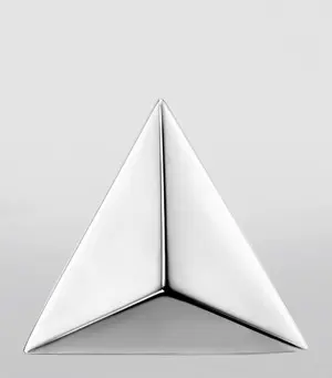 MARIA TASH Gold Faceted Triangle Threaded Stud Earring - White