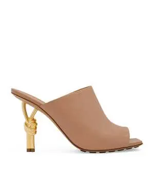 Bottega Veneta Leather Knot Mules 90 - Nude