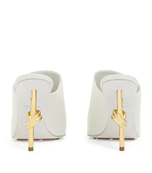 Bottega Veneta Leather Knot Mules 90 - White