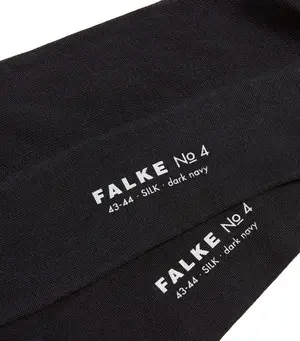 Falke No.4 Silk Blend Dress Socks - Navy
