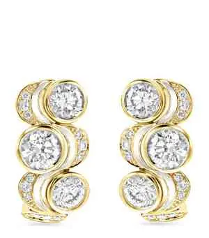 BOODLES Yellow Diamond And Enamel Hoop Earrings - Gold