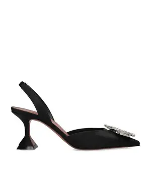 Amina Muaddi Amina Muaddi Satin Begum Slingback Pumps 70 Black