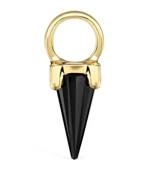 MARIA TASH Black Moissanite Spike Charm - Gold