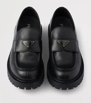 Prada Brushed Leather Loafers