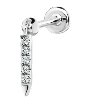 MARIA TASH Diamond Eternity Bar Single Threaded Stud White