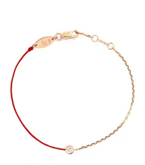 REDLINE Rose Gold And Diamond Bracelet - Red