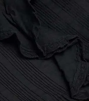 DÔEN Organic Cotton Eyelet Embroidered Blouse - Black