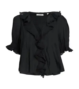 DÔEN Dôen Organic Cotton Eyelet Embroidered Blouse