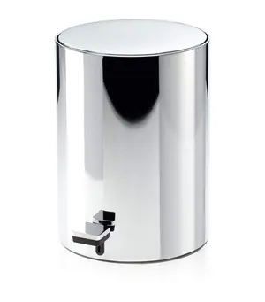 DECOR WALTHER Stainless Steel Round Bathroom Pedal Bin - Silver