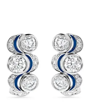 BOODLES Platinum And Diamond Hoop Earrings - Silver