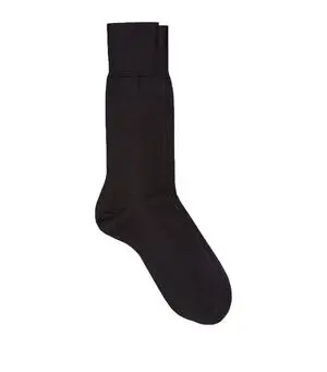 Falke No. 6 Wool-silk Blend Socks - Black