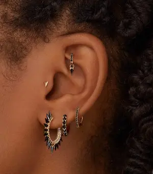 MARIA TASH Black Diamond Eternity Hoop Earring