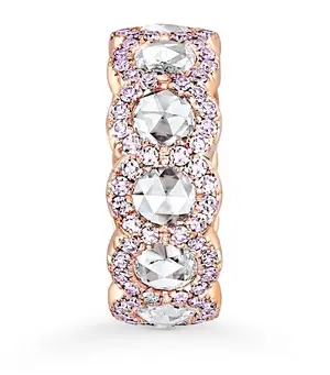 DAVID MORRIS Rose Gold And Pink Diamond Rose Cut Eternity Ring