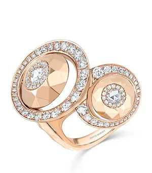 DAVID MORRIS Rose Gold And Diamond Rose Cut Ring