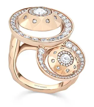 DAVID MORRIS Rose Gold And Diamond Rose Cut Ring