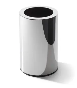 DECOR WALTHER Stainless Steel Round Bathroom Bin - Silver