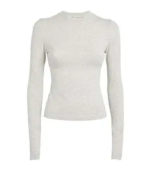 SKIMS Cotton Jersey Long-Sleeve T-Shirt Grey