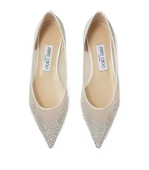 JIMMY CHOO Love Rhinestone Ballet Flats