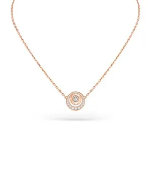 DAVID MORRIS Rose Gold And Diamond Rose Cut Necklace - Clear