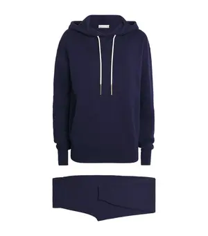 Olivia Von Halle Silk-cashmere Gia Tracksuit - Navy