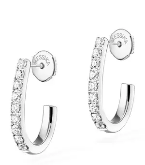 Messika Gatsby Diamond Hoop Earrings In White Gold - Silver