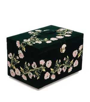 Wolf Large Zoe Jewellery Box - Green
