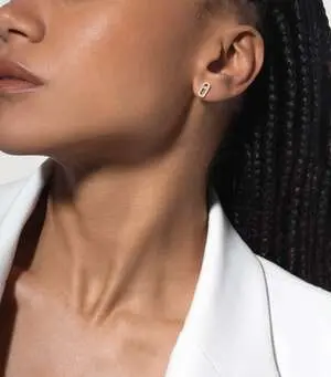 Messika Move Uno Yellow And Diamond Stud Earrings - Gold