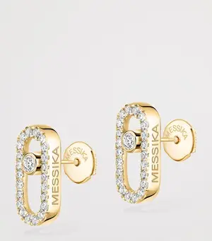 Messika Move Uno Yellow And Diamond Stud Earrings - Gold