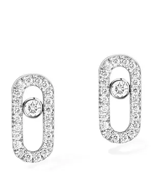 Messika Move Uno White Gold And Diamond Stud Earrings