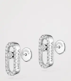Messika Move Uno White Gold And Diamond Stud Earrings