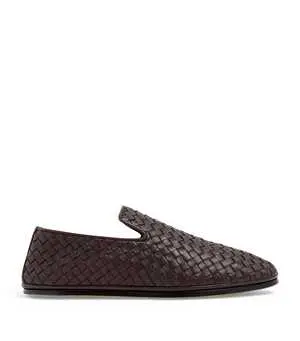 Bottega Veneta Nappa Leather Intrecciato Slippers - Brown