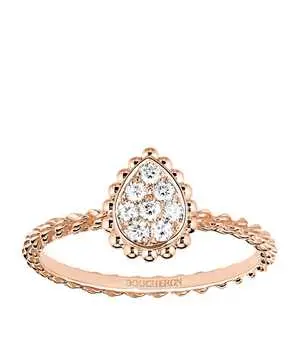 Boucheron Serpent Bohème Motif Ring In 18k With Diamonds - Pink