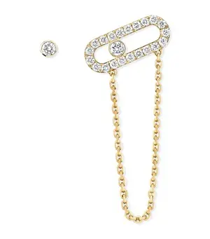 Messika Move Uno Asymmetric Diamond Earrings - Gold