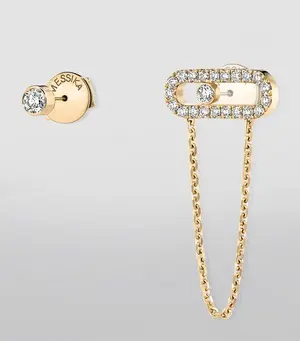 Messika Move Uno Asymmetric Diamond Earrings - Gold