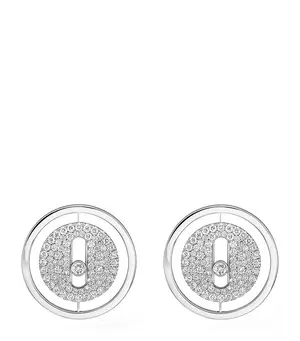 Messika Lucky Move White Gold And Diamond Pavé Stud Earrings - Silver