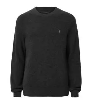 ALLSAINTS Organic Cotton-wool Aspen Textured Crew Neck Sweater - Black