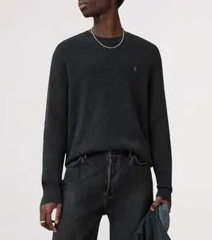 ALLSAINTS Organic Cotton-wool Aspen Textured Crew Neck Sweater - Black