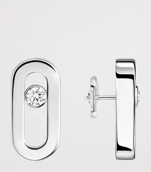 Messika Move Uno White Gold Diamond Stud Earrings